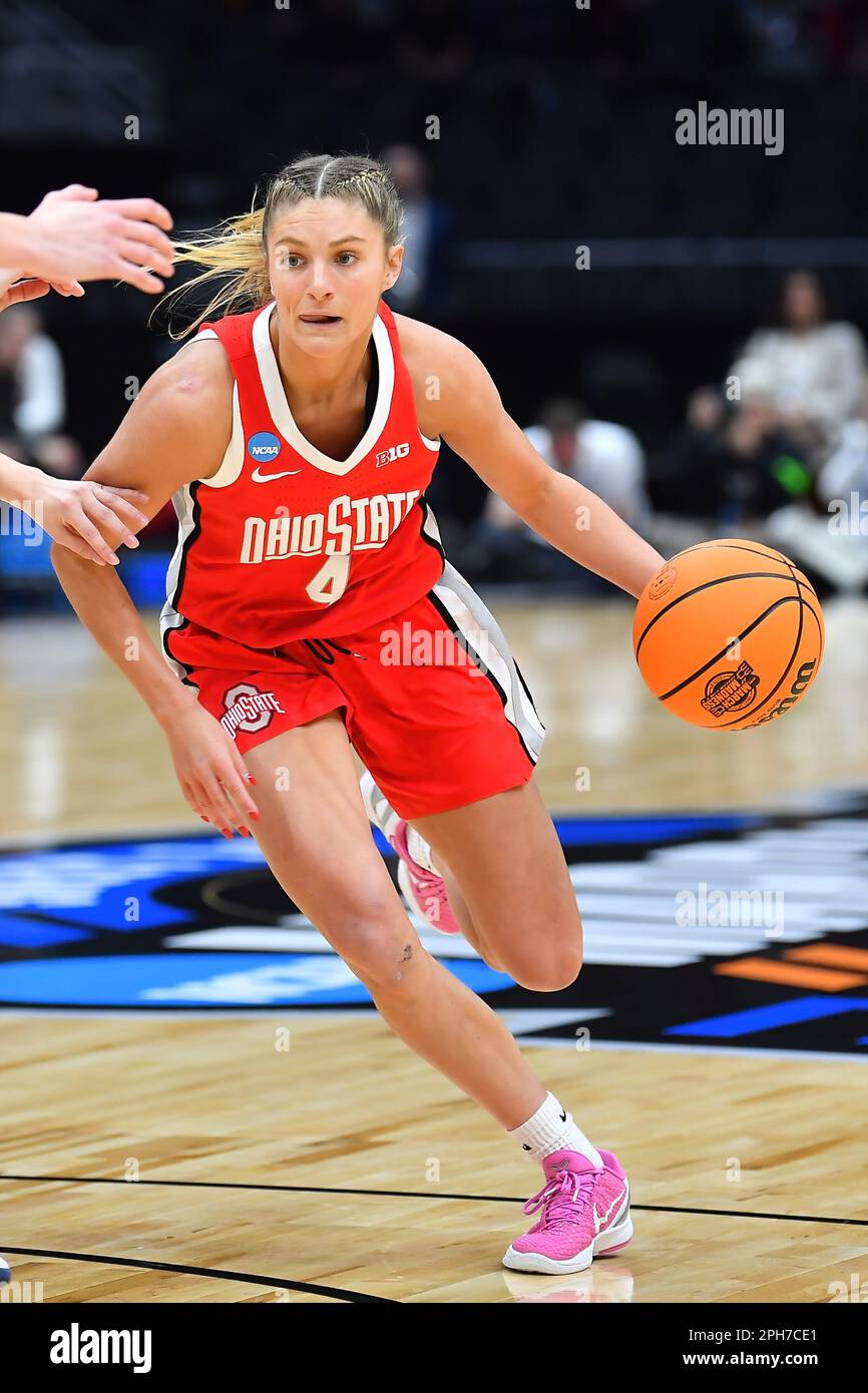March 25, 2023: Ohio State Buckeyes guard Jacy Sheldon (4) drives ...