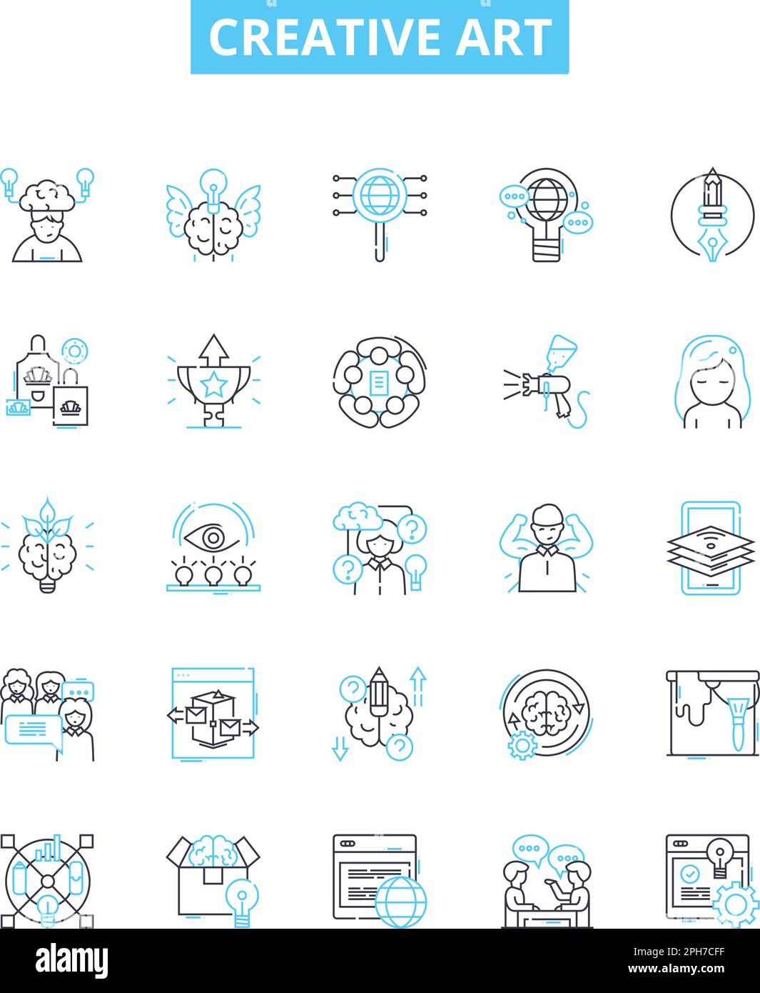 Creative art vector line icons set. Creativity, Art, Painting, Drawing, Sketching, Graphic ...