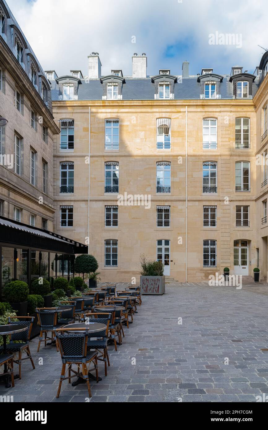Paris, beautiful building in the Marais, place de Valois, ancient ...