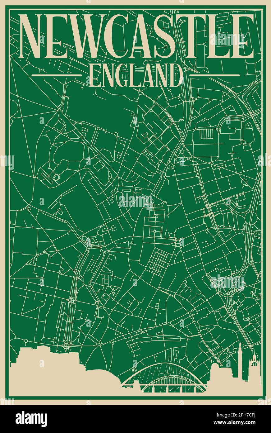 Newcastle city skyline silhouette vector hi-res stock photography and ...