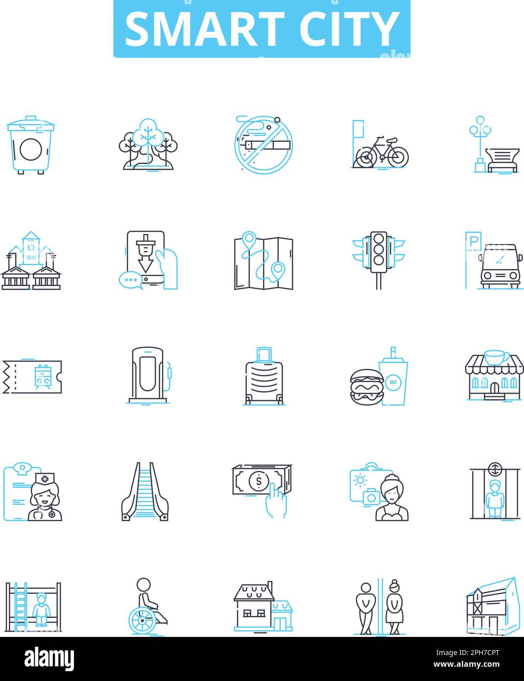 Smart city vector line icons set. Smart, City, Intelligent, Sustainable ... Smart city vector line icons set. Smart, City, Intelligent, Sustainable ...