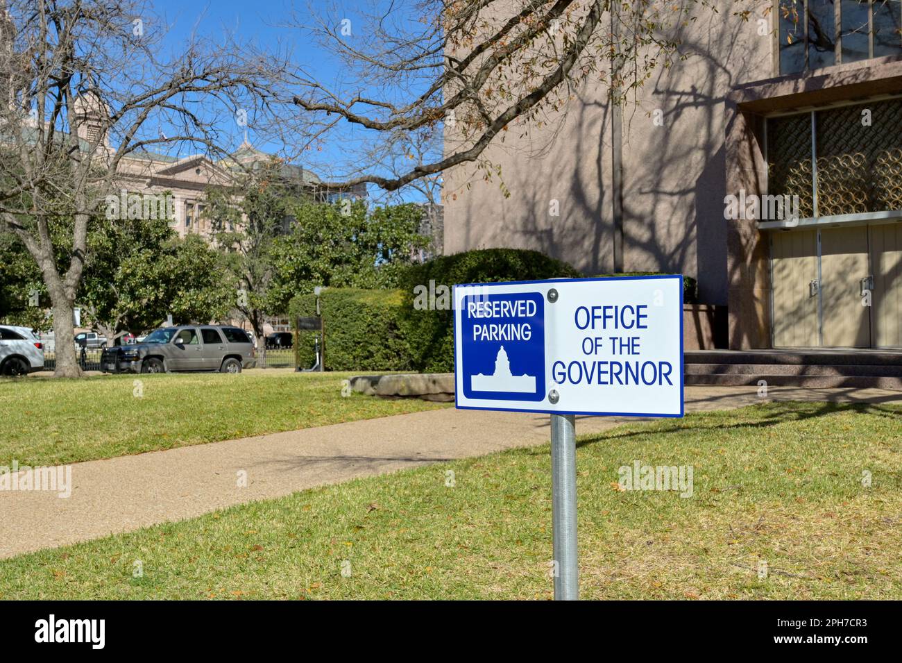 Austin, Texas, USA - February 2023: Sign at a reserved parking bay for ...