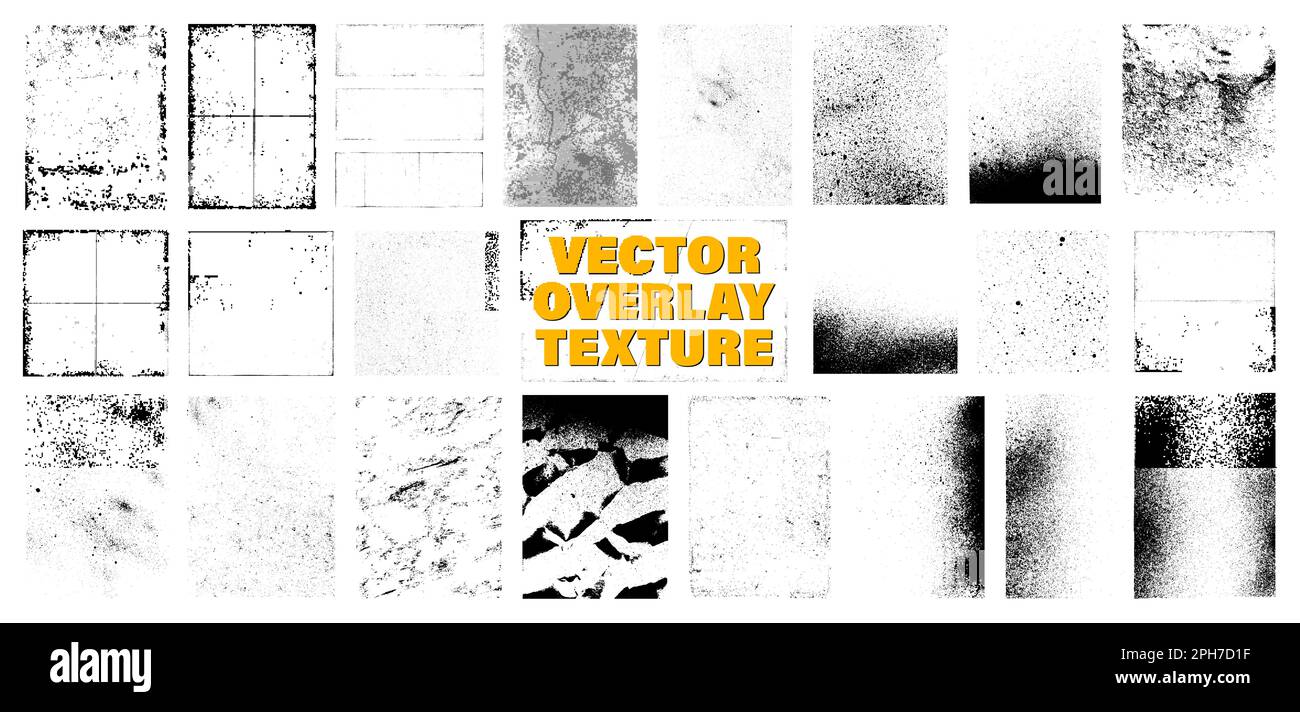 Collection of different overlay textures. Big set vector stamps Stock ...