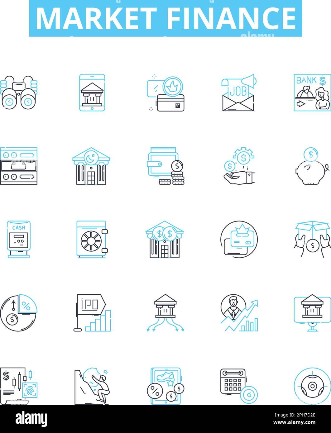 market finance vector line icons set. Finance, Markets, Investing ...