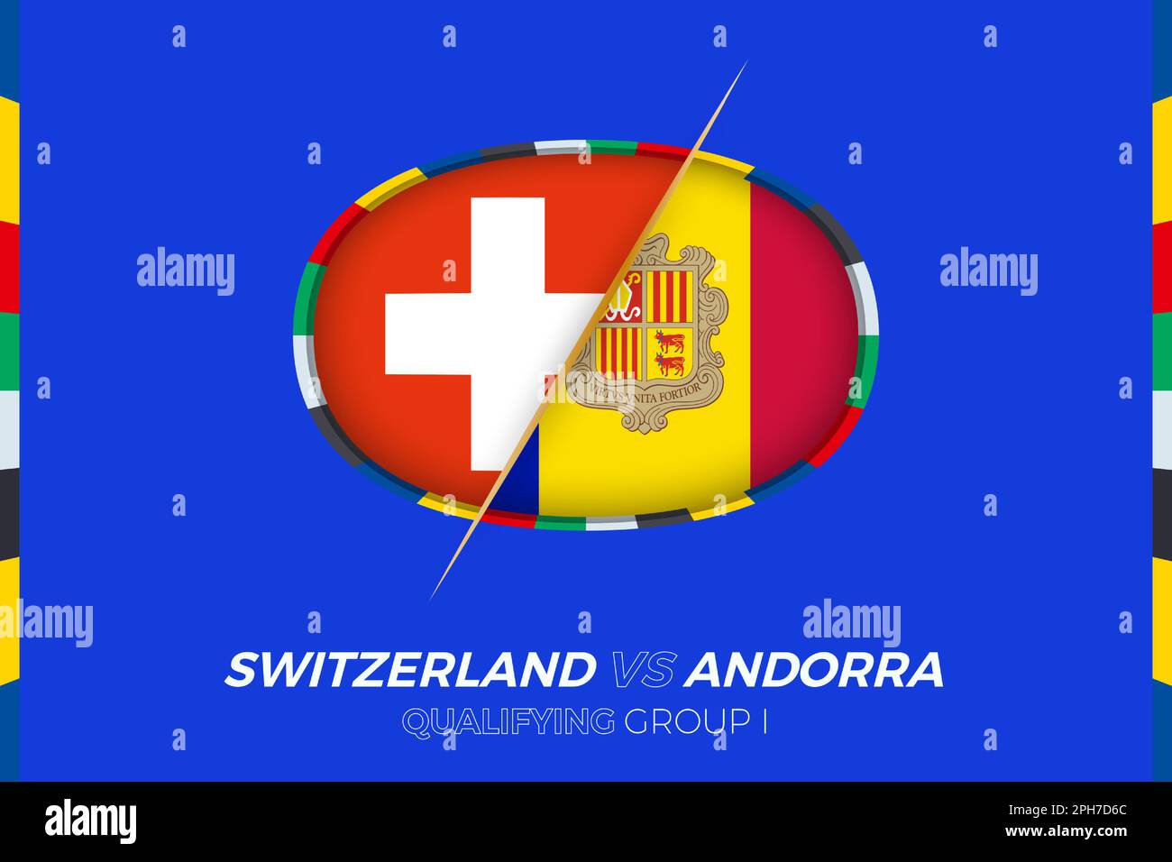 Switzerland vs Andorra icon for European football tournament ...