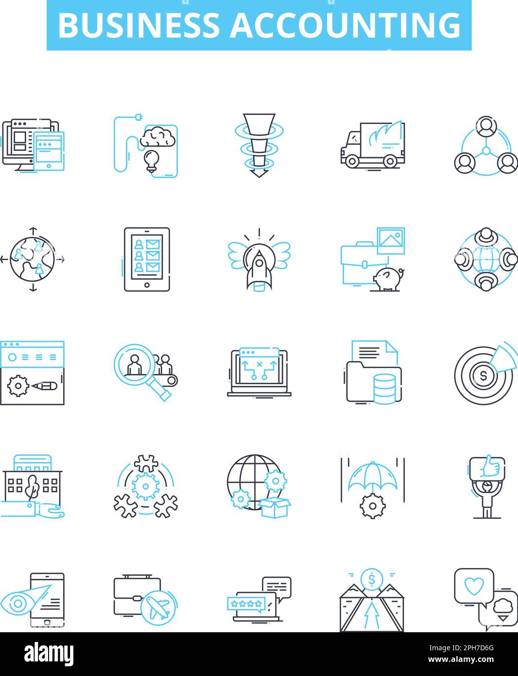 Business accounting vector line icons set. Accounting, Business ...