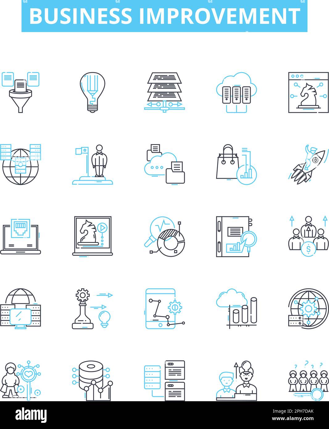 Business improvement vector line icons set. Optimization, Performance ... Business improvement vector line icons set. Optimization, Performance ...