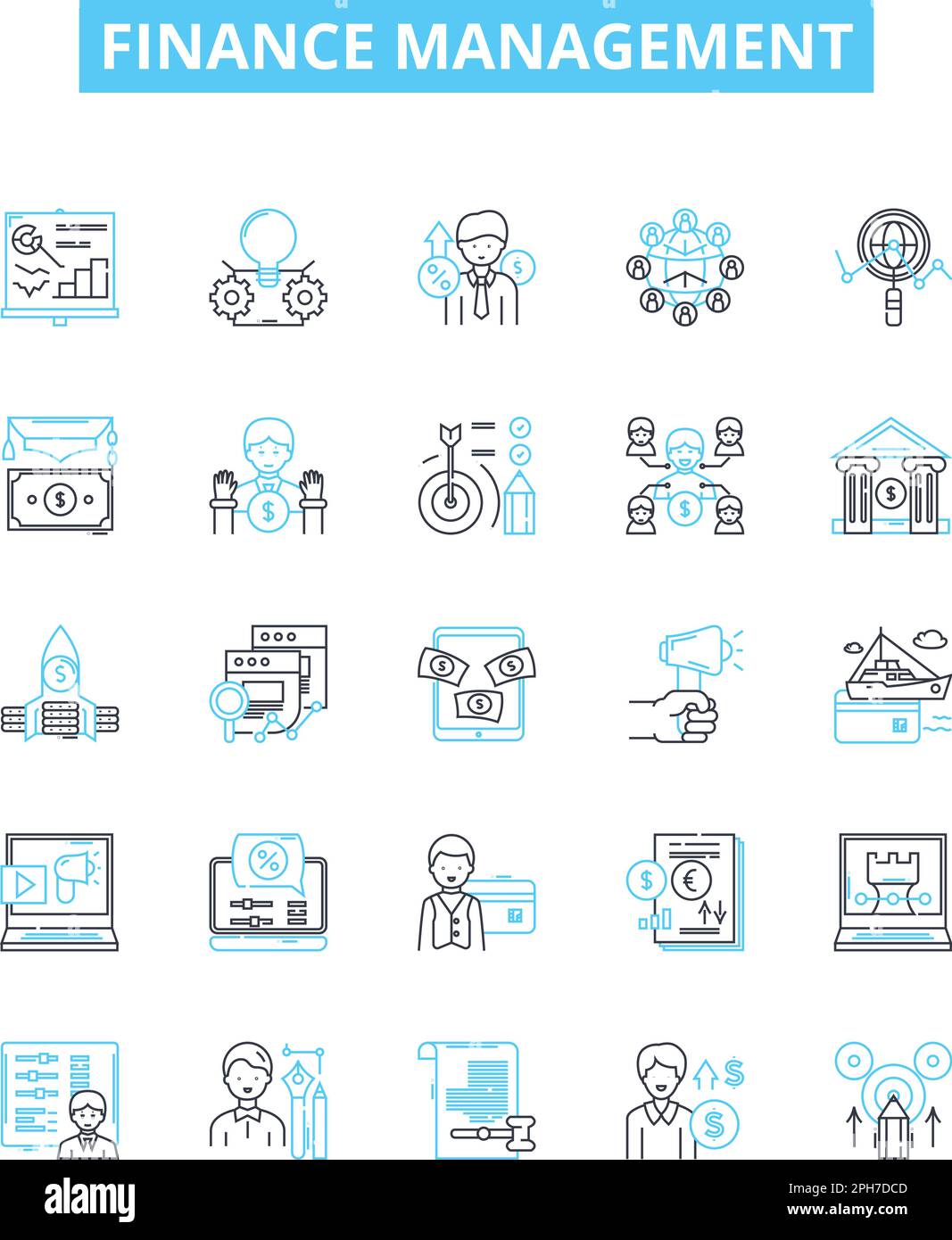 Finance management vector line icons set. finance, management ...