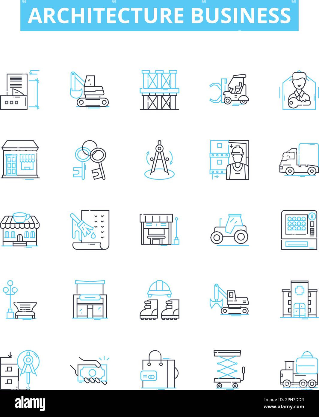 Architecture business vector line icons set. Building, Design ... Architecture business vector line icons set. Building, Design ...