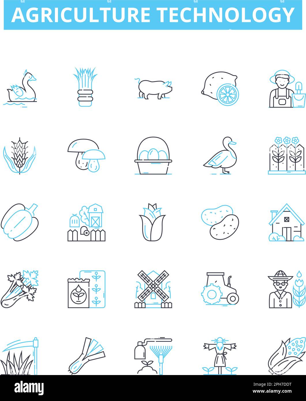 Agriculture technology vector line icons set. Technology, Agriculture ...