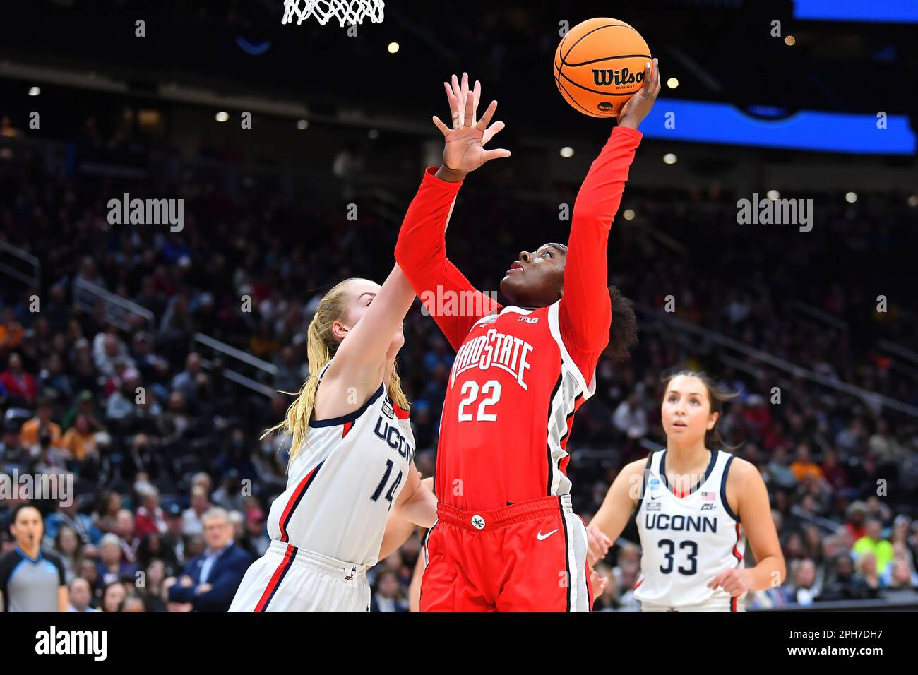 March 25, 2023: Ohio State Buckeyes forward Eboni Walker (22) shoots ...