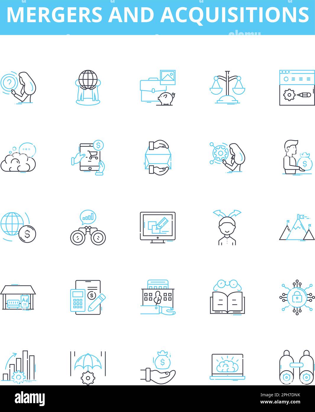 Mergers and acquisitions vector line icons set. Mergers, Acquisitions ... Mergers and acquisitions vector line icons set. Mergers, Acquisitions ...