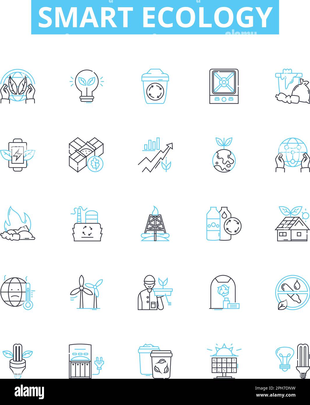 Smart ecology vector line icons set. Smart, Ecology, Sustainable, Renewable, Green, E-waste ...