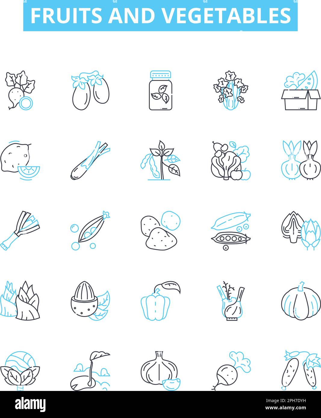 Fruits and vegetables vector line icons set. Fruit, Vegetable, Apple ...