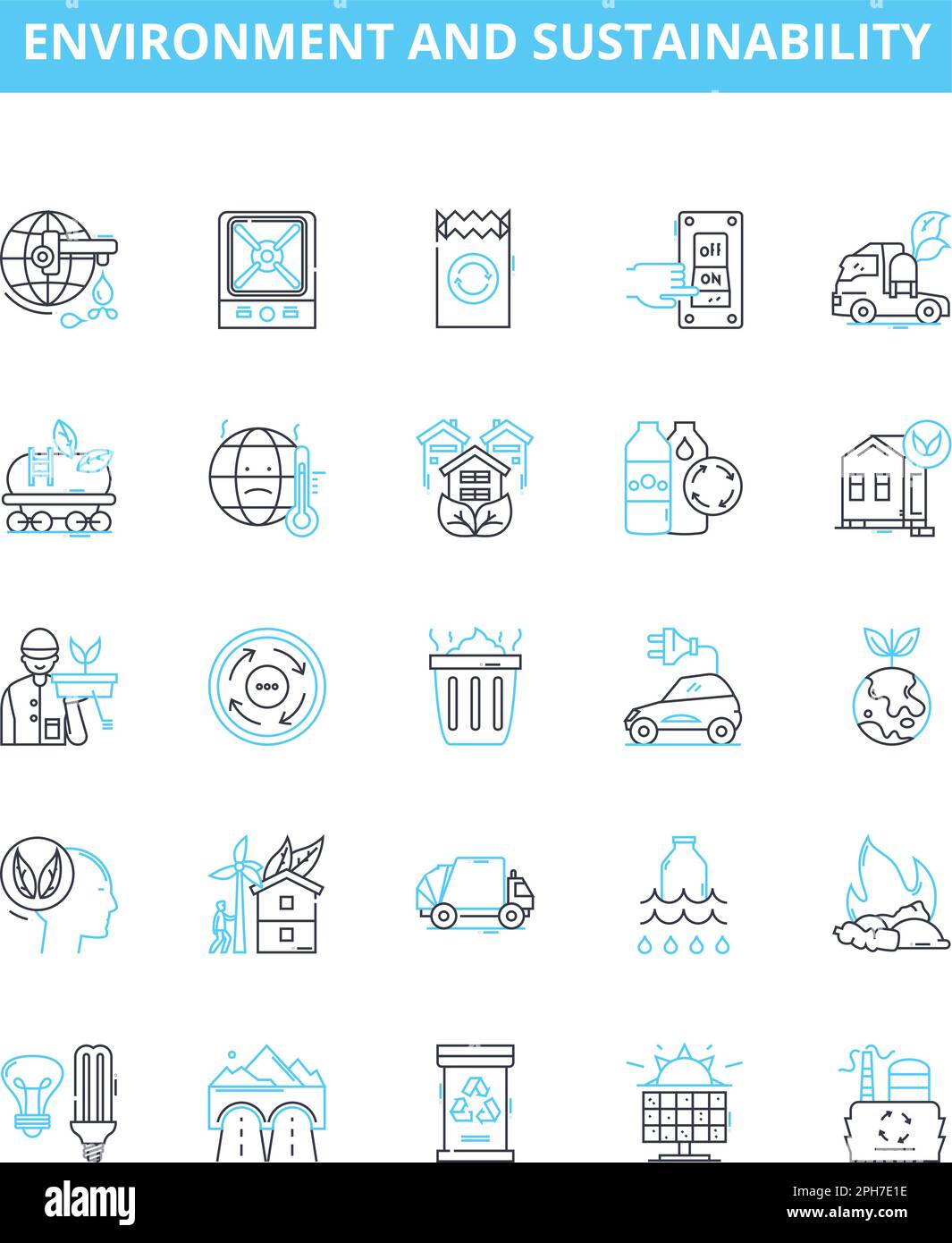 Environment And Sustainability Vector Line Icons Set Environment