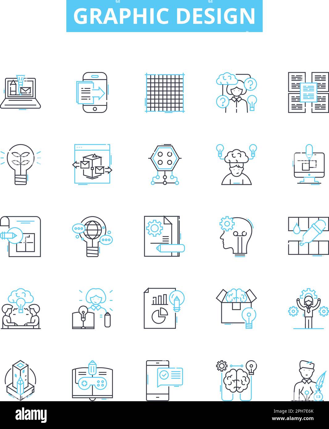 Graphic design vector line icons set. Graphic, Design, Logo, Vector ...