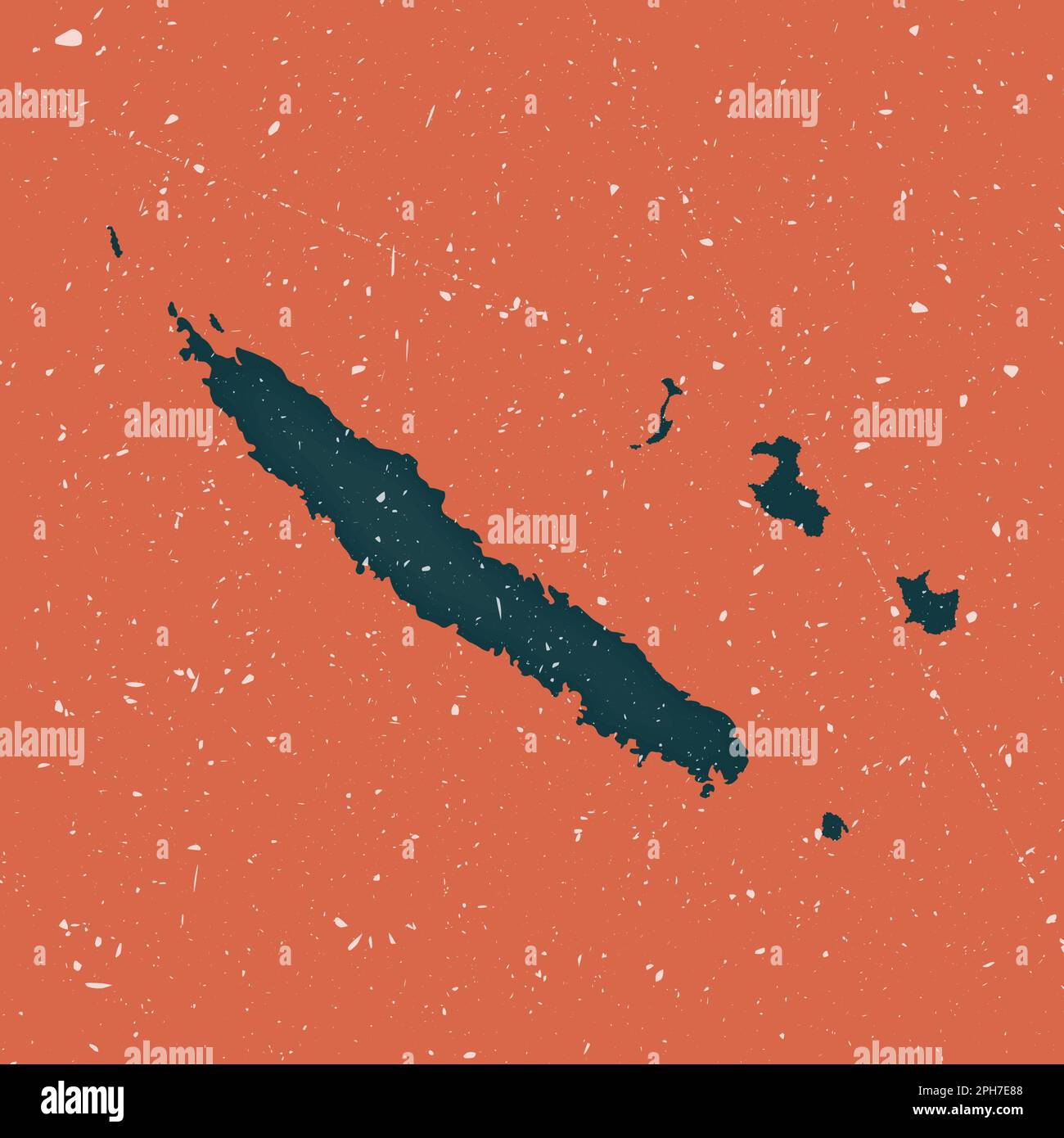 New Caledonia vintage map. Grunge map of the country with distressed ...