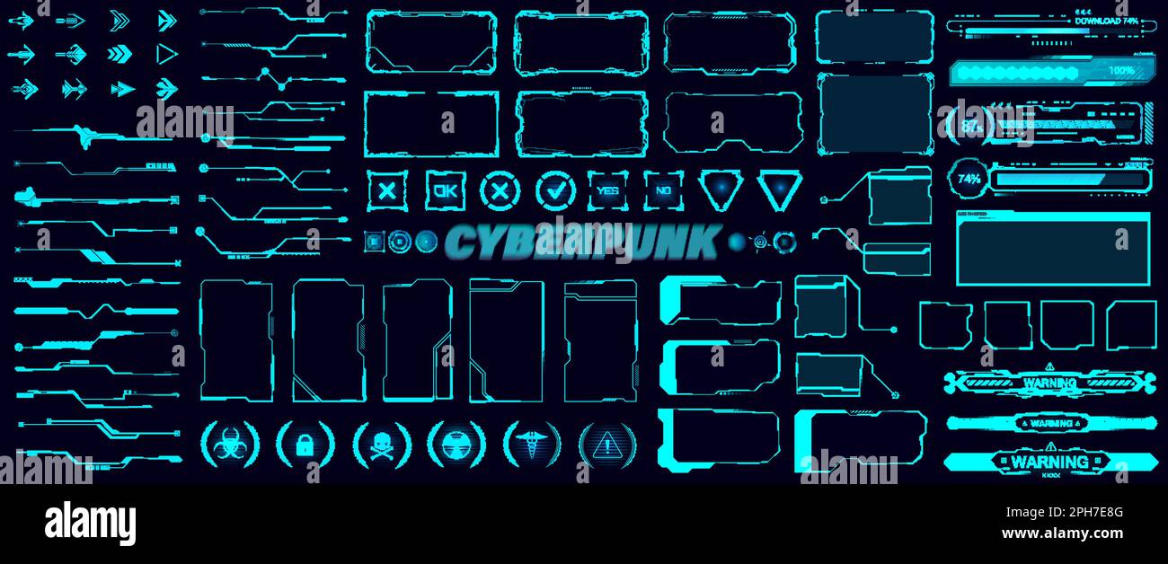 Futuristic collection HUD, UI, UX interface elements Stock Vector Image ...