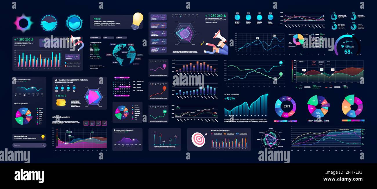 Bright collection UI, UX, KIT elements design Stock Vector Image & Art ...