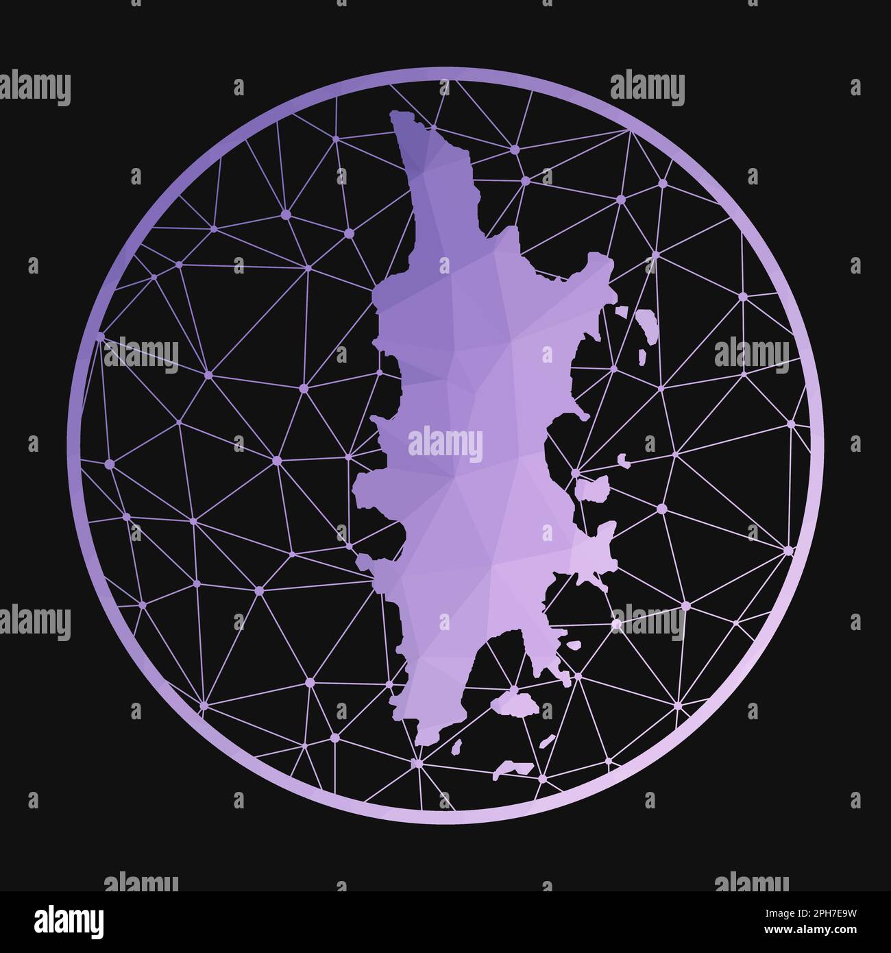 Phuket icon. Vector polygonal map of the island. Phuket icon in ...