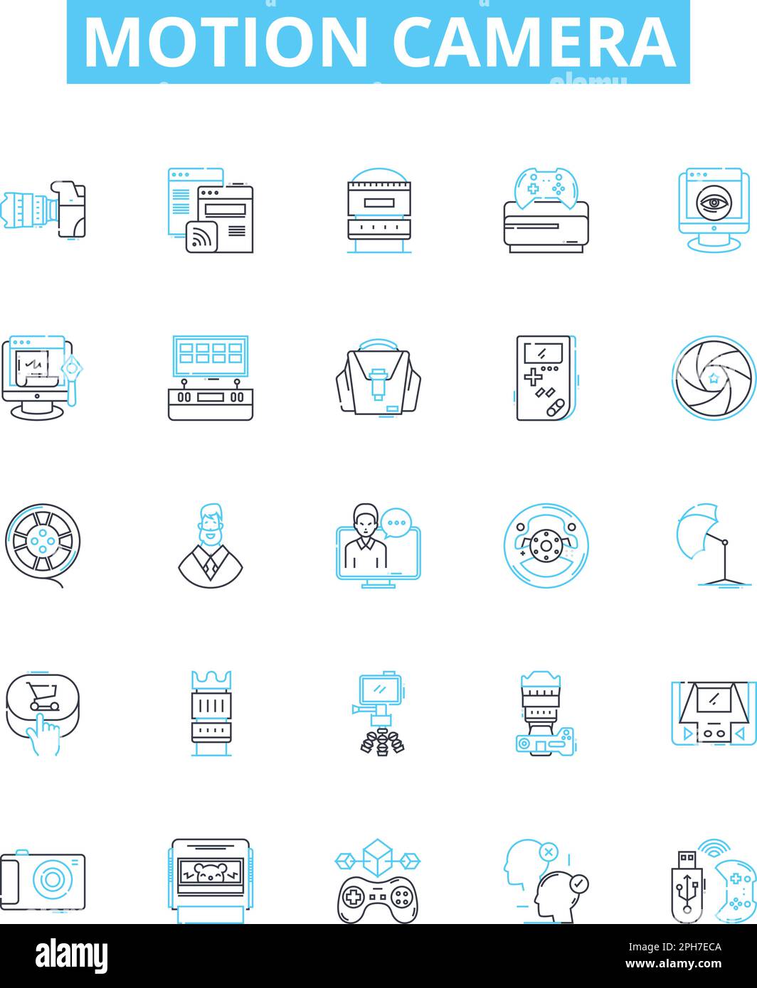 Motion camera vector line icons set. camera, motion, capture, filming ... Motion camera vector line icons set. camera, motion, capture, filming ...