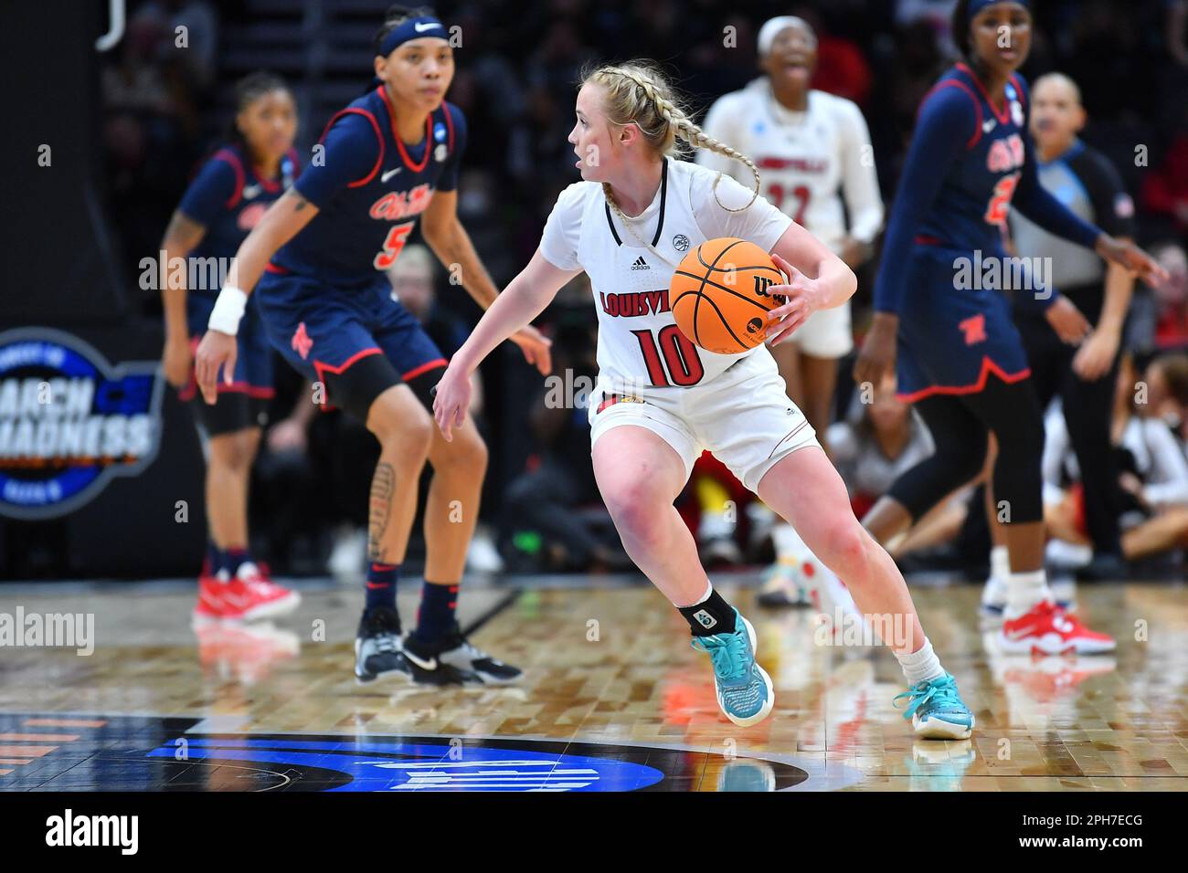 March 24, 2023: Louisville Cardinals guard Hailey Van Lith (10) handles ...