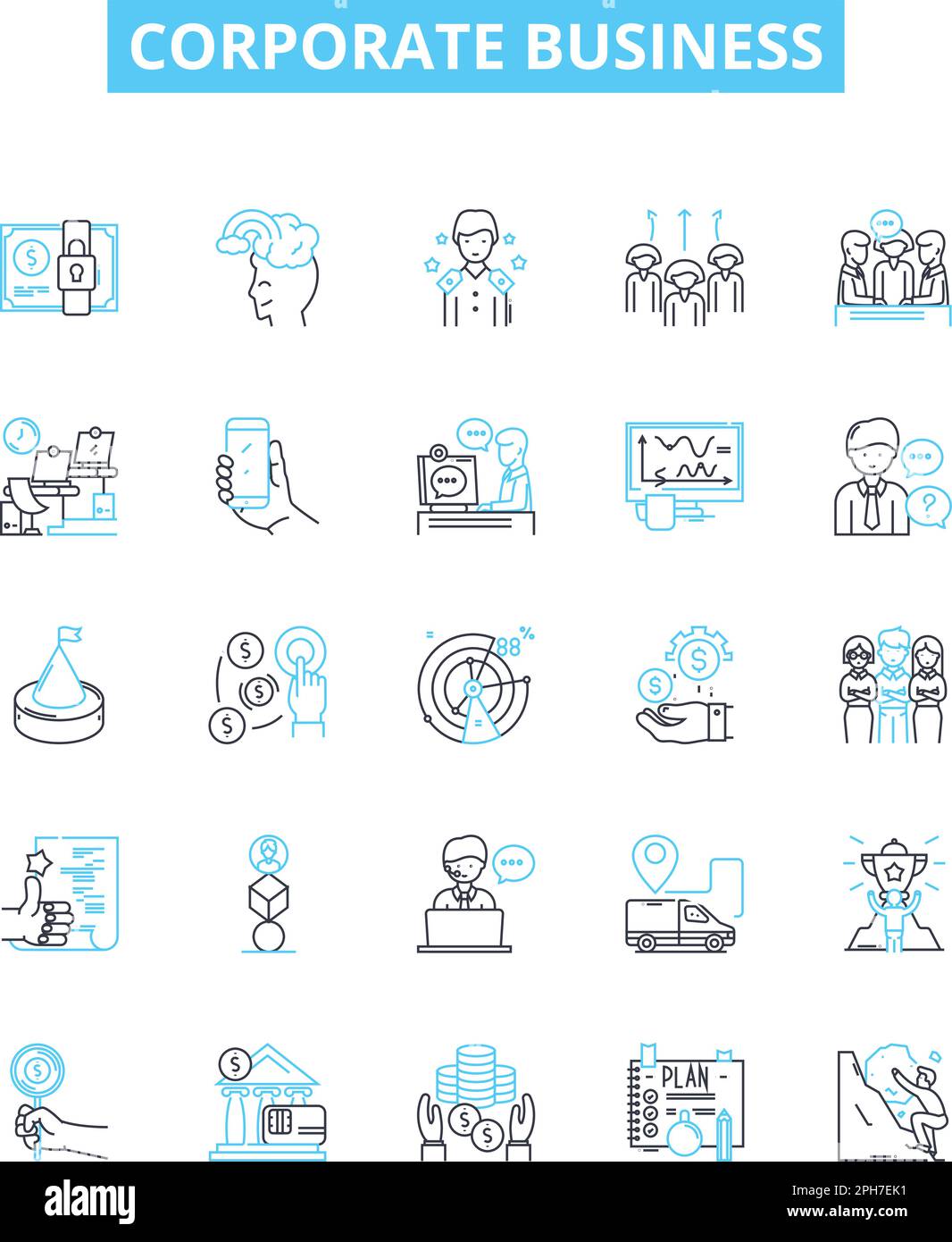 Corporate business vector line icons set. Company, Business, Corporate ...