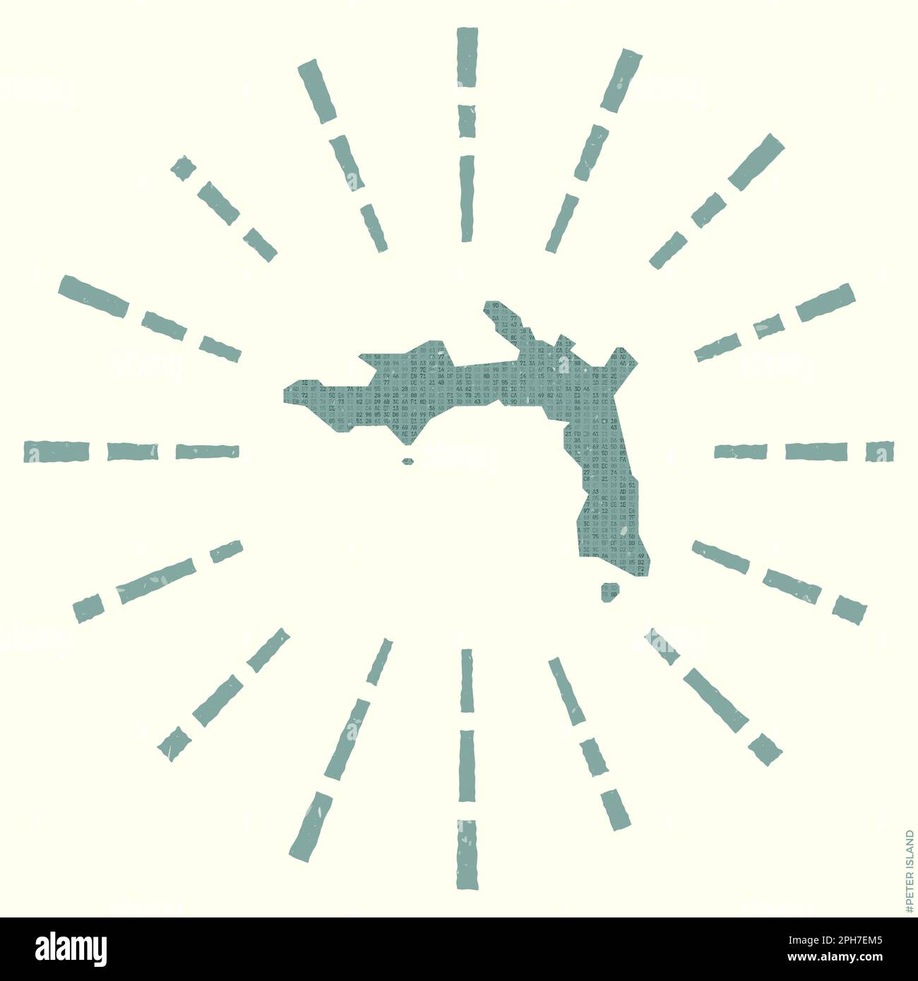 Peter Island Logo. Grunge sunburst poster with border map. Shape of ...