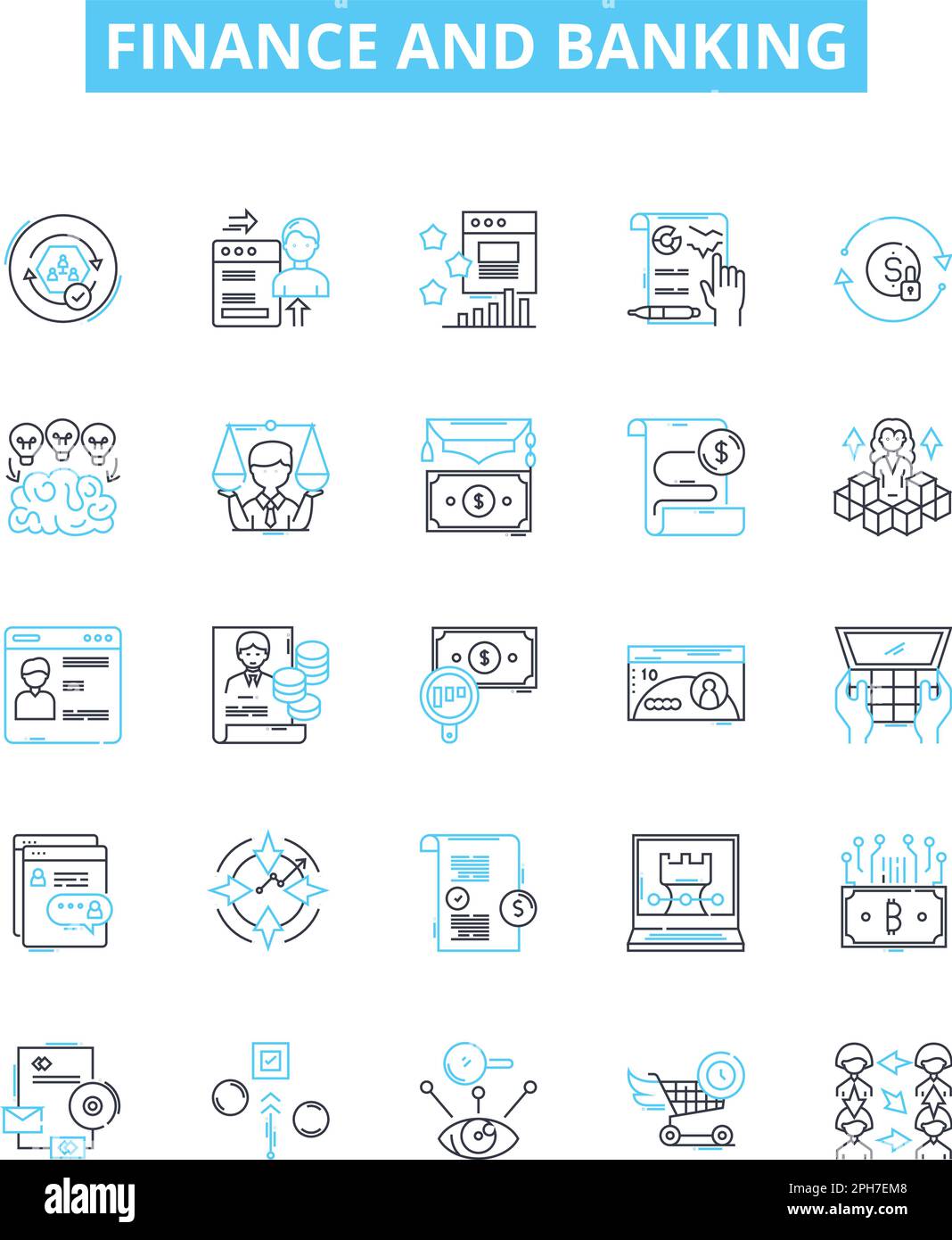 Finance and banking vector line icons set. Banking, Finance, Money ...