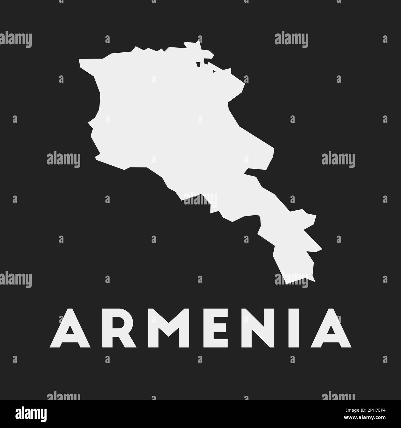 Armenia icon. Country map on dark background. Stylish Armenia map with ...