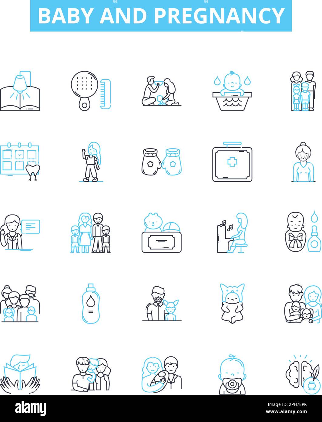 Baby and pregnancy vector line icons set. Infant, Maternity, Nurturing ...