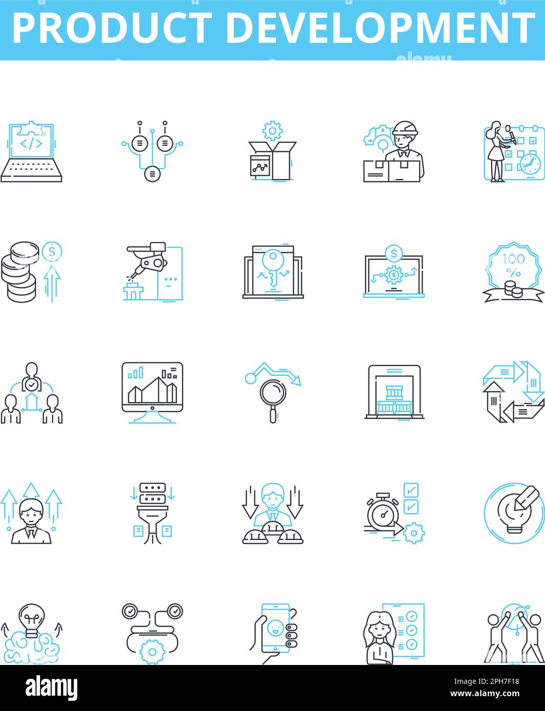 Product development vector line icons set. Product, Development, Plan ...