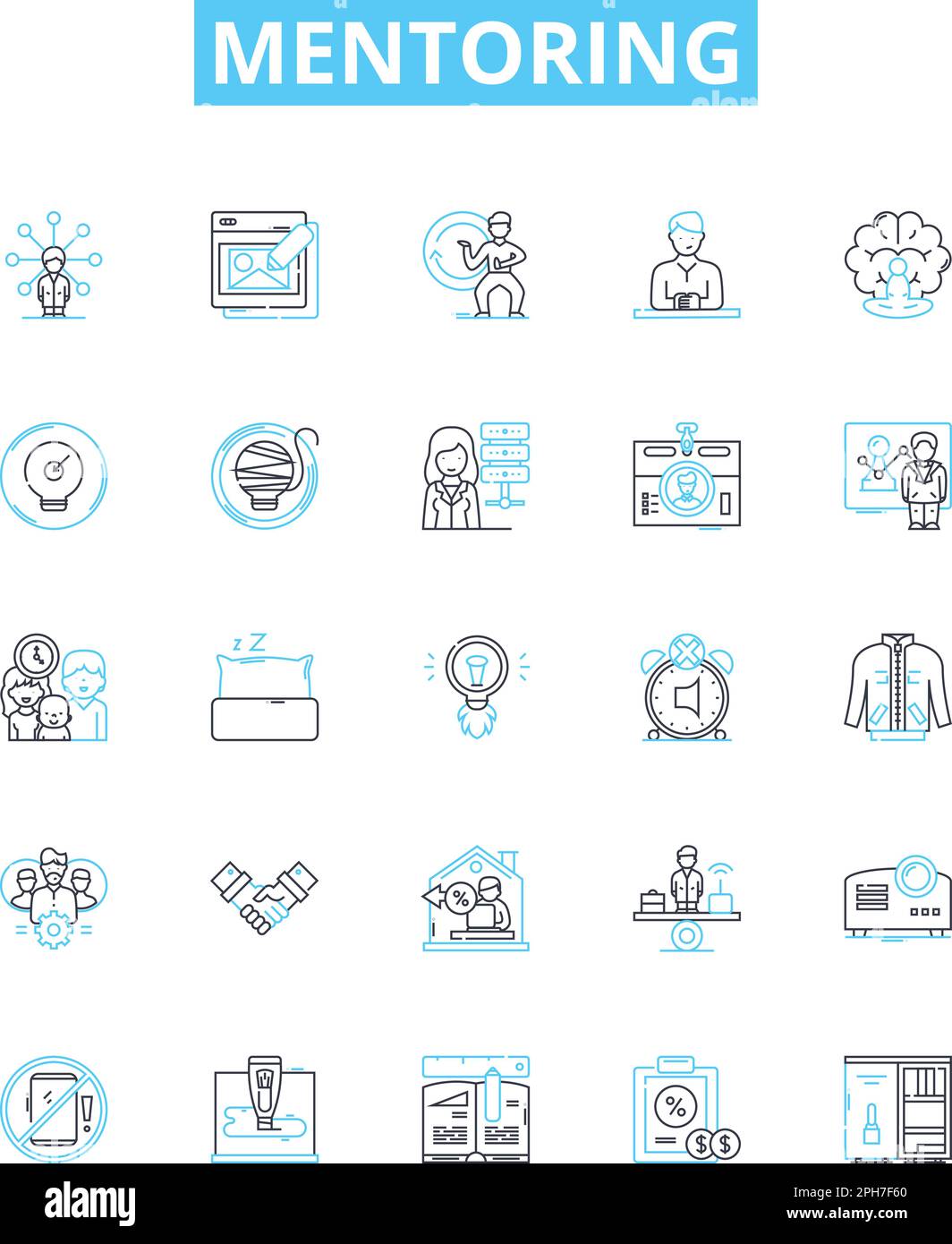 Mentoring Vector Line Icons Set Counseling Advising Tutoring