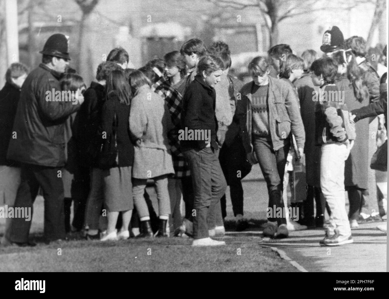 POLICE CLEAR THE MAIN GATES AS SCHOOLCHILDREN WALK OUT AT BROOMFIELD ...
