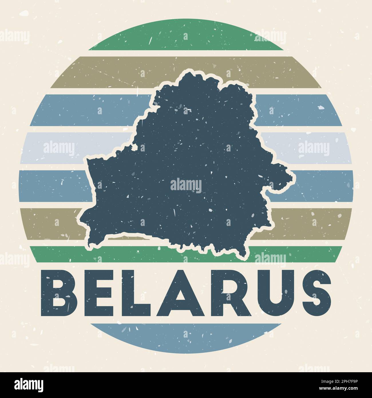 Belarus logo. Sign with the map of the country and colored stripes ...