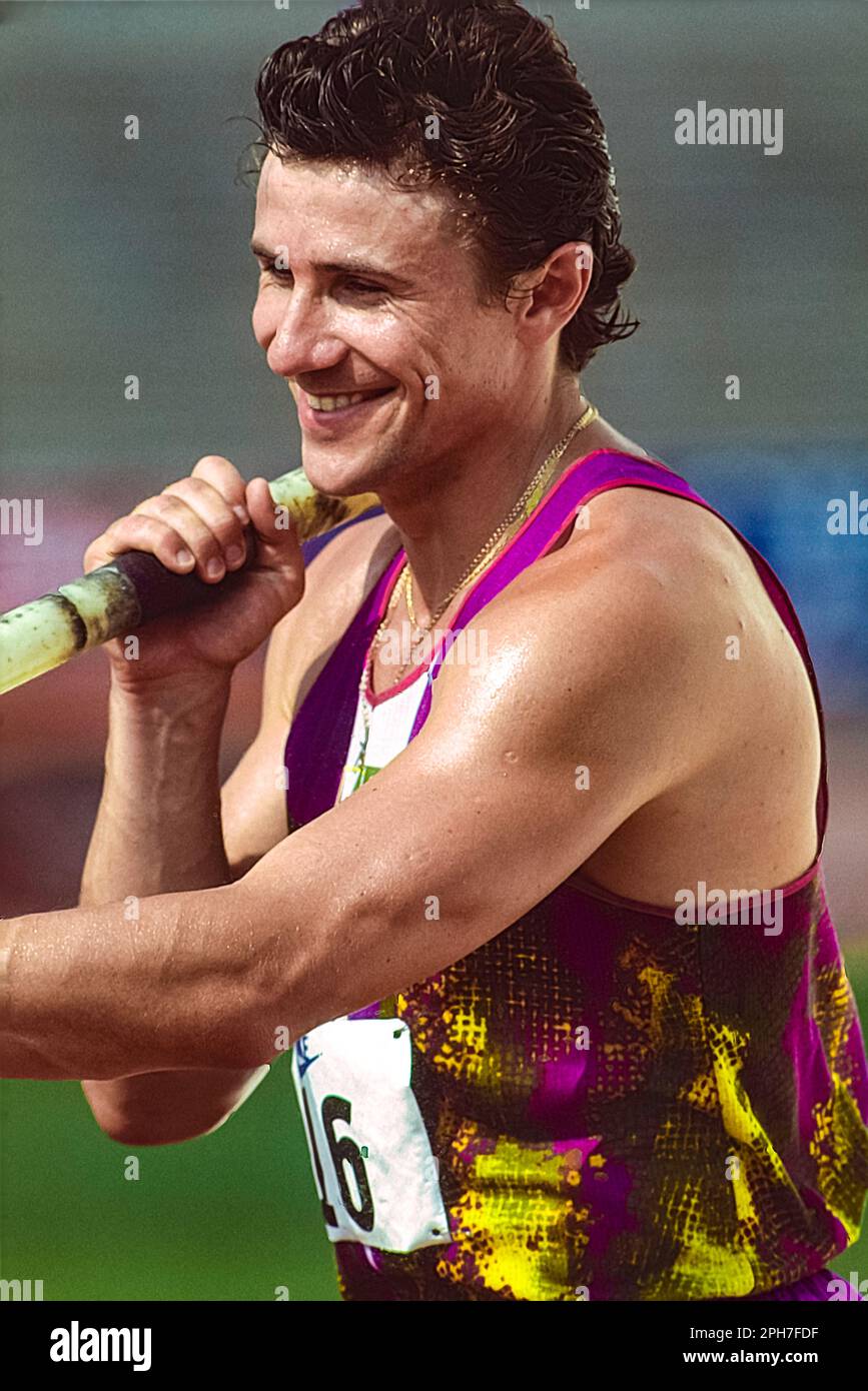 Sergey Bubka (URS) during a photo shoot for Nike International Athletics in the Olympic Stadium ...