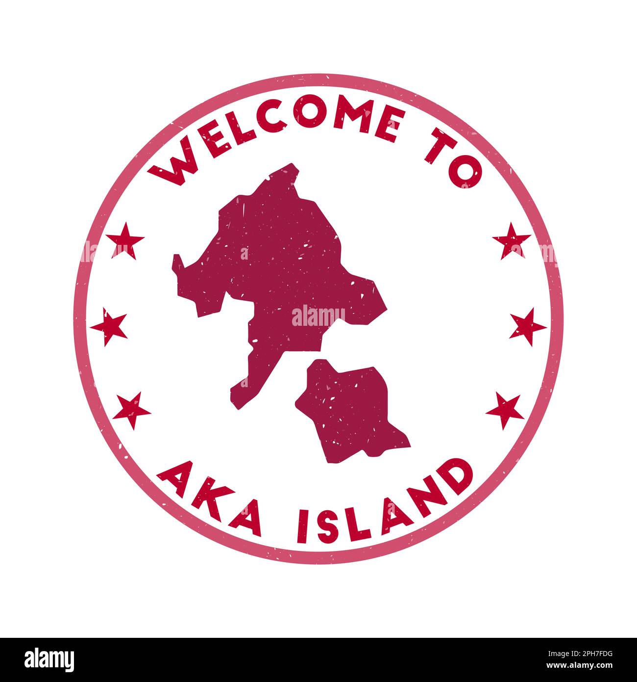 Welcome to Aka Island stamp. Grunge island round stamp with texture in ...