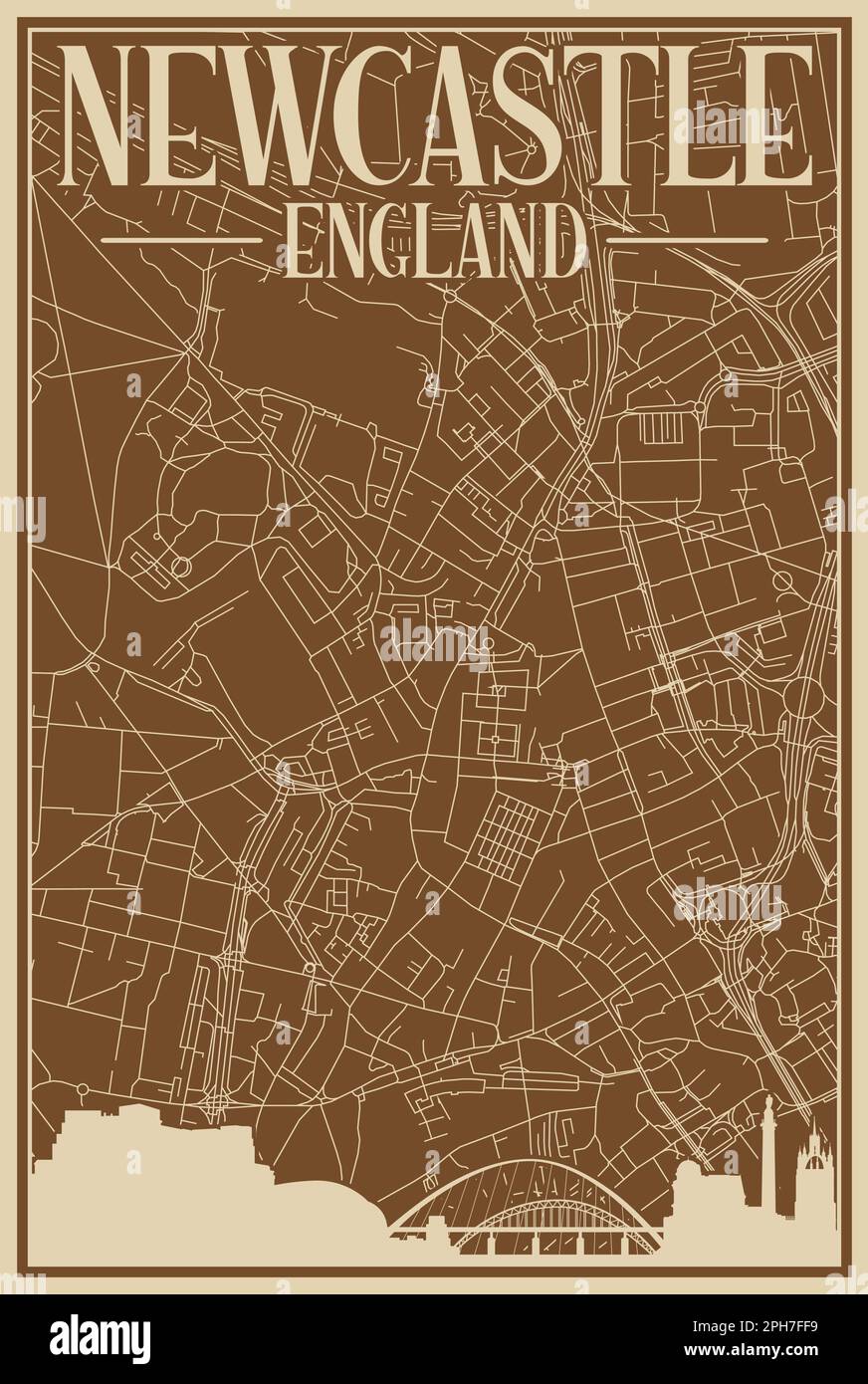 Newcastle city skyline silhouette vector hi-res stock photography and ...