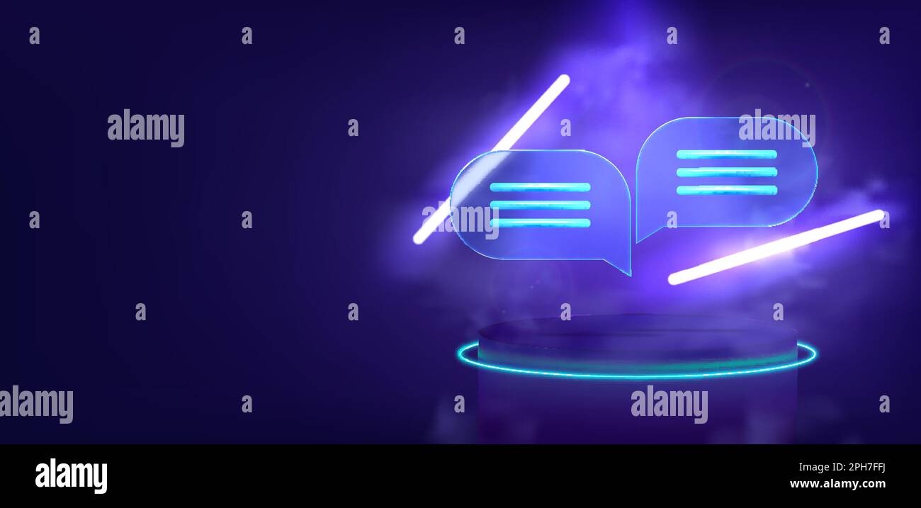 Two dialogue bubbles in futuristic glassmorphism style Stock Vector ...