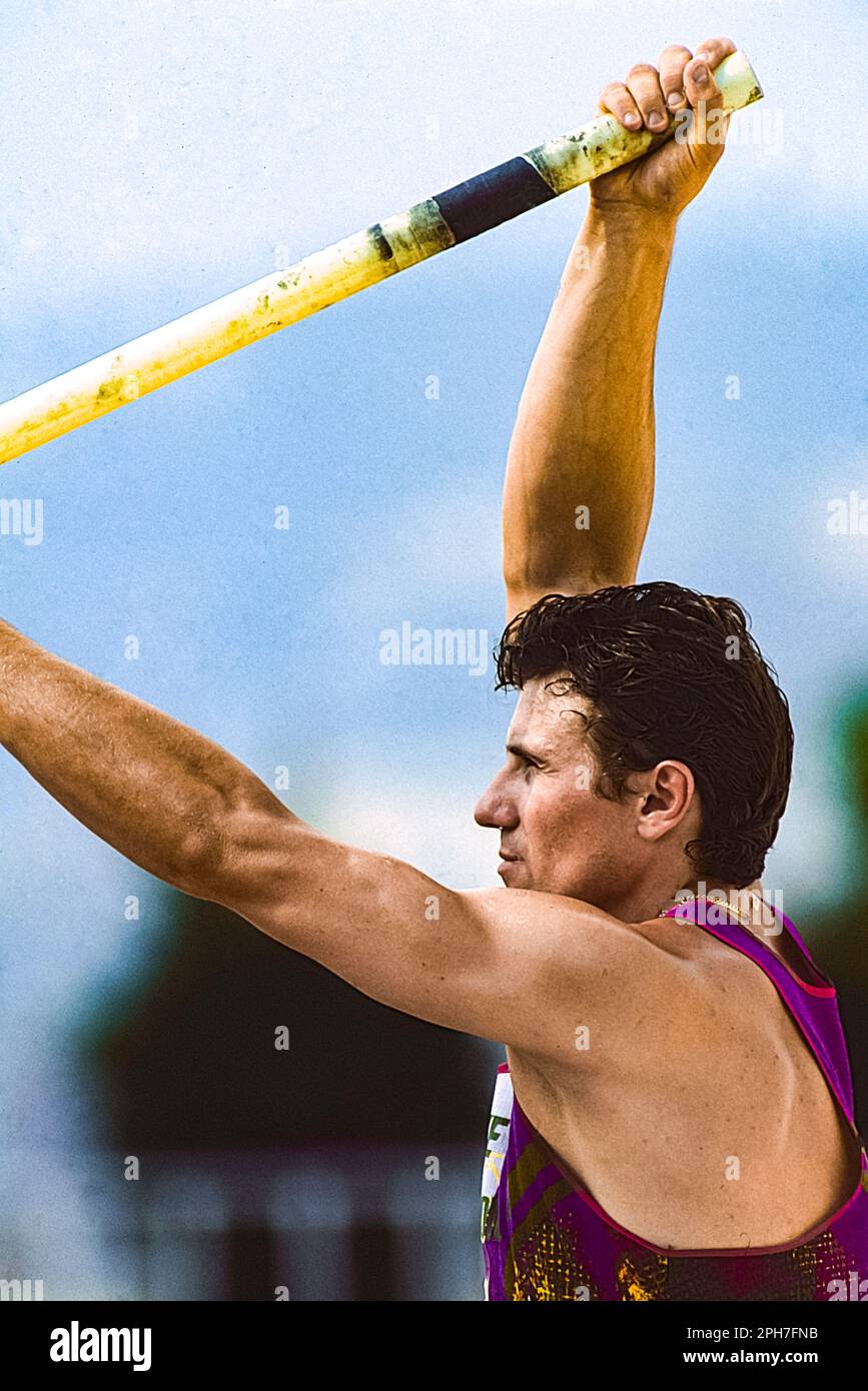 Sergey Bubka (URS) during a photo shoot for Nike International Athletics in the Olympic Stadium ...