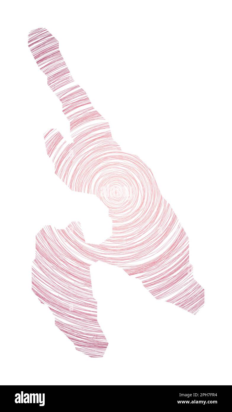 Ko Phi Phi map filled with concentric circles. Sketch style circles in ...