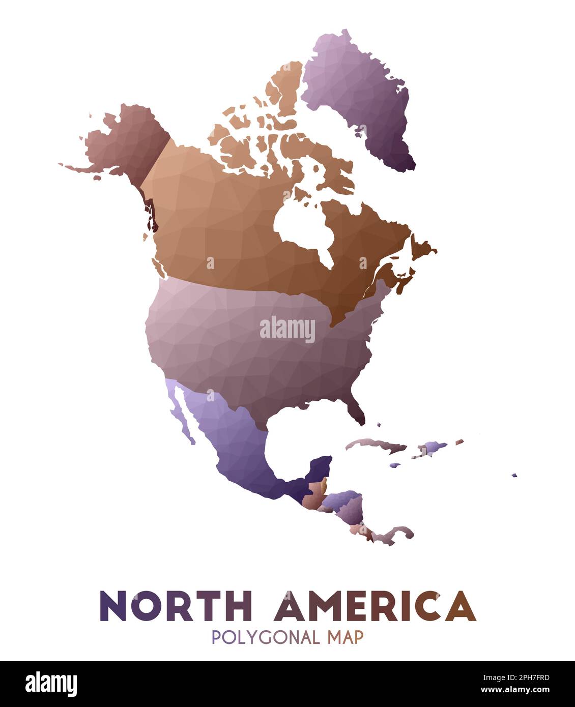 North America Map. Actual low poly style continent map. Perfect vector ...