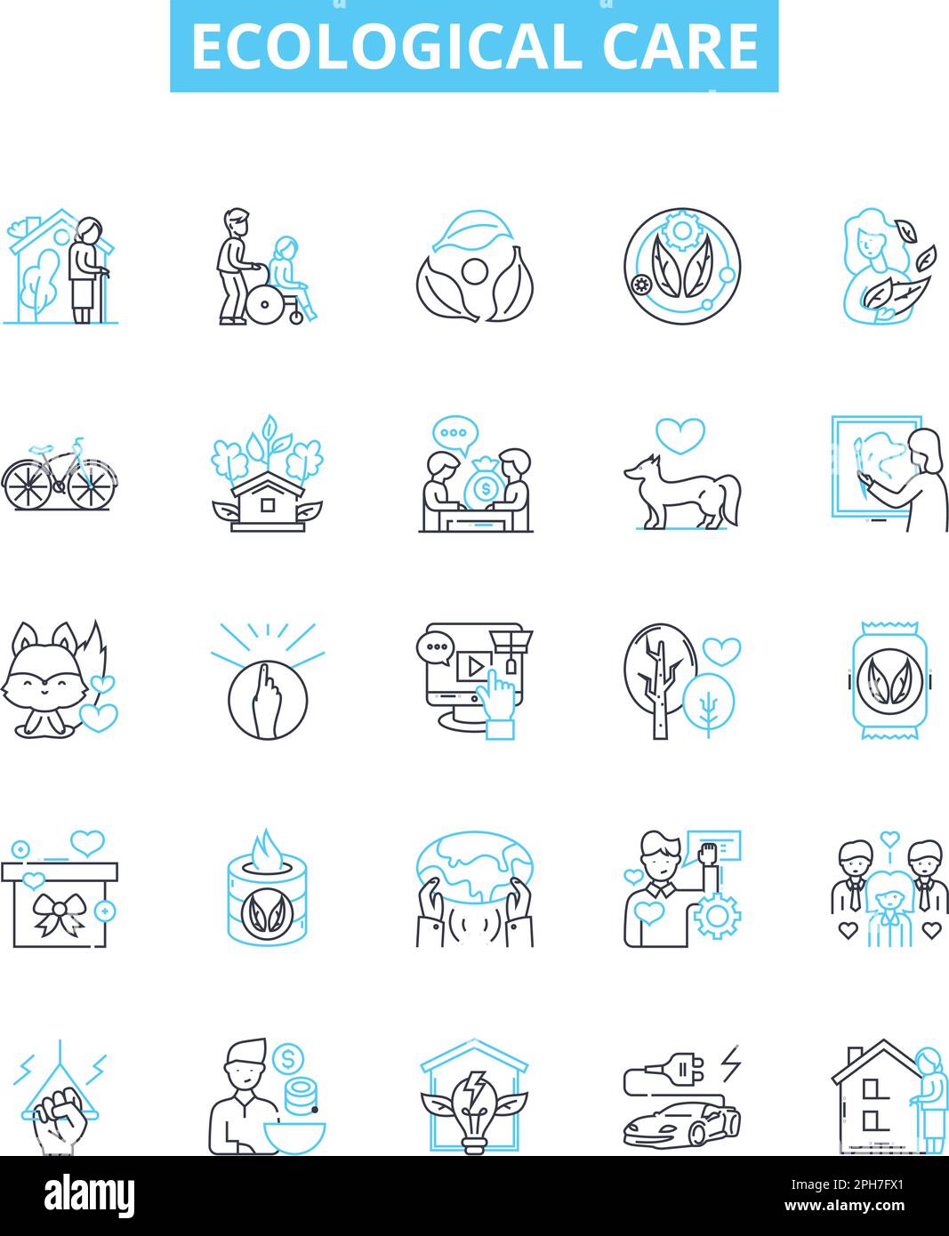 Ecological Care Vector Line Icons Set Ecology Conservation