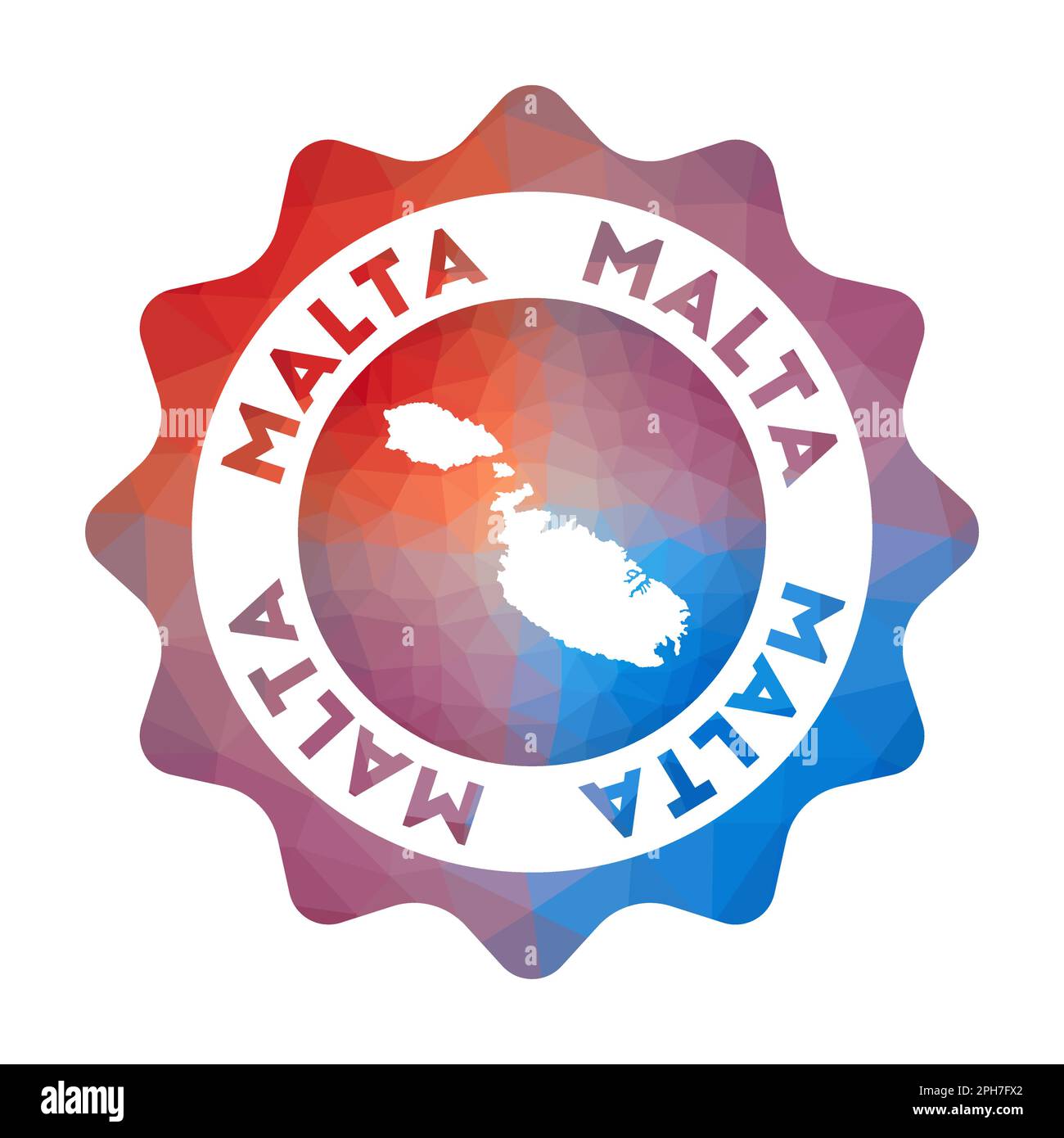 Malta low poly logo. Colorful gradient travel logo of the island in ...