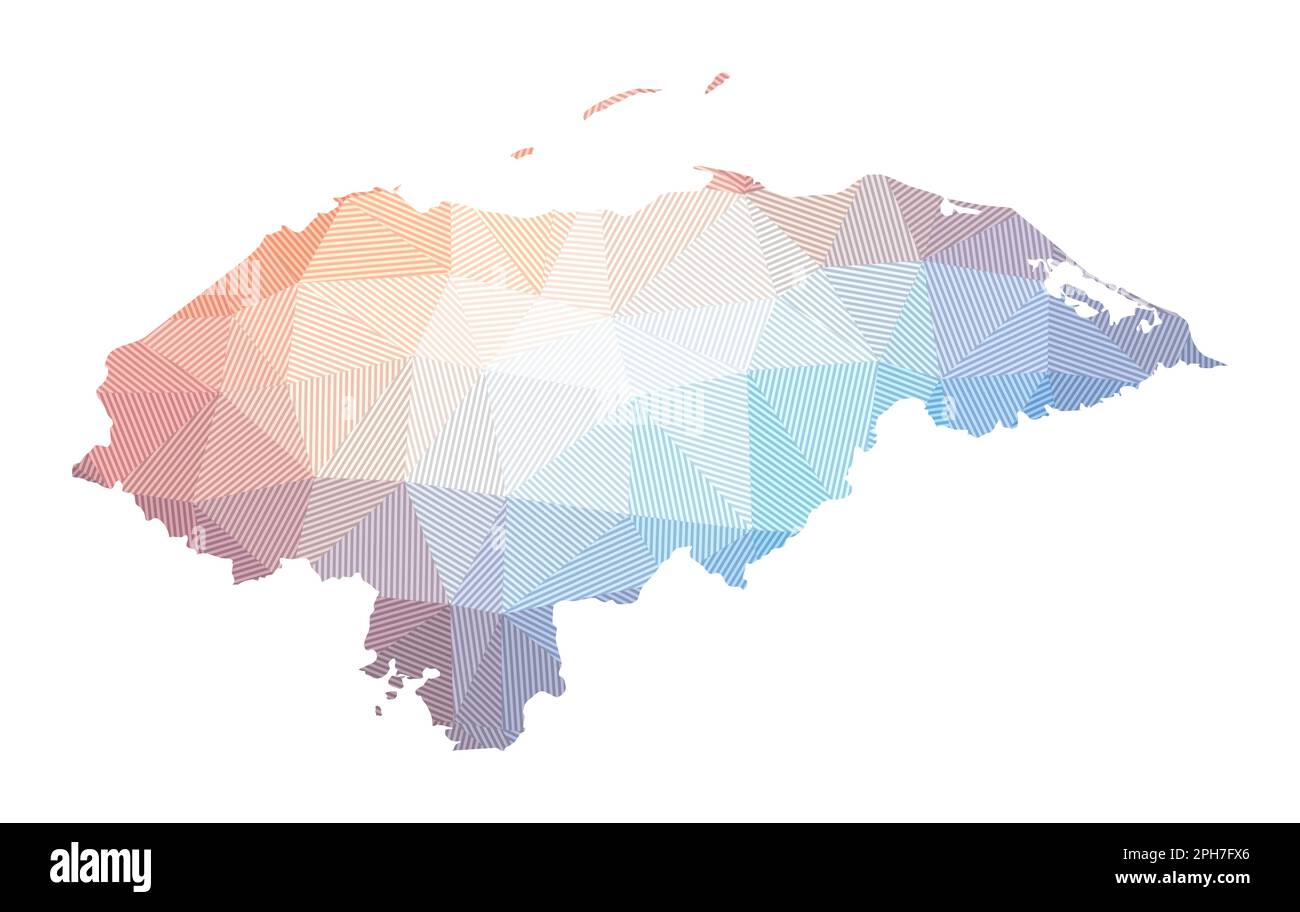 Map of Honduras. Low poly illustration of the country. Geometric design ...