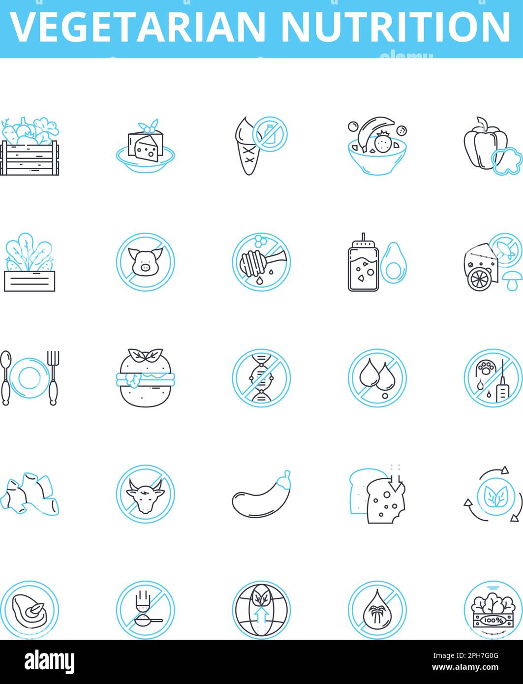 vegetarian nutrition vector line icons set. Vegetarian, Nutrition ...