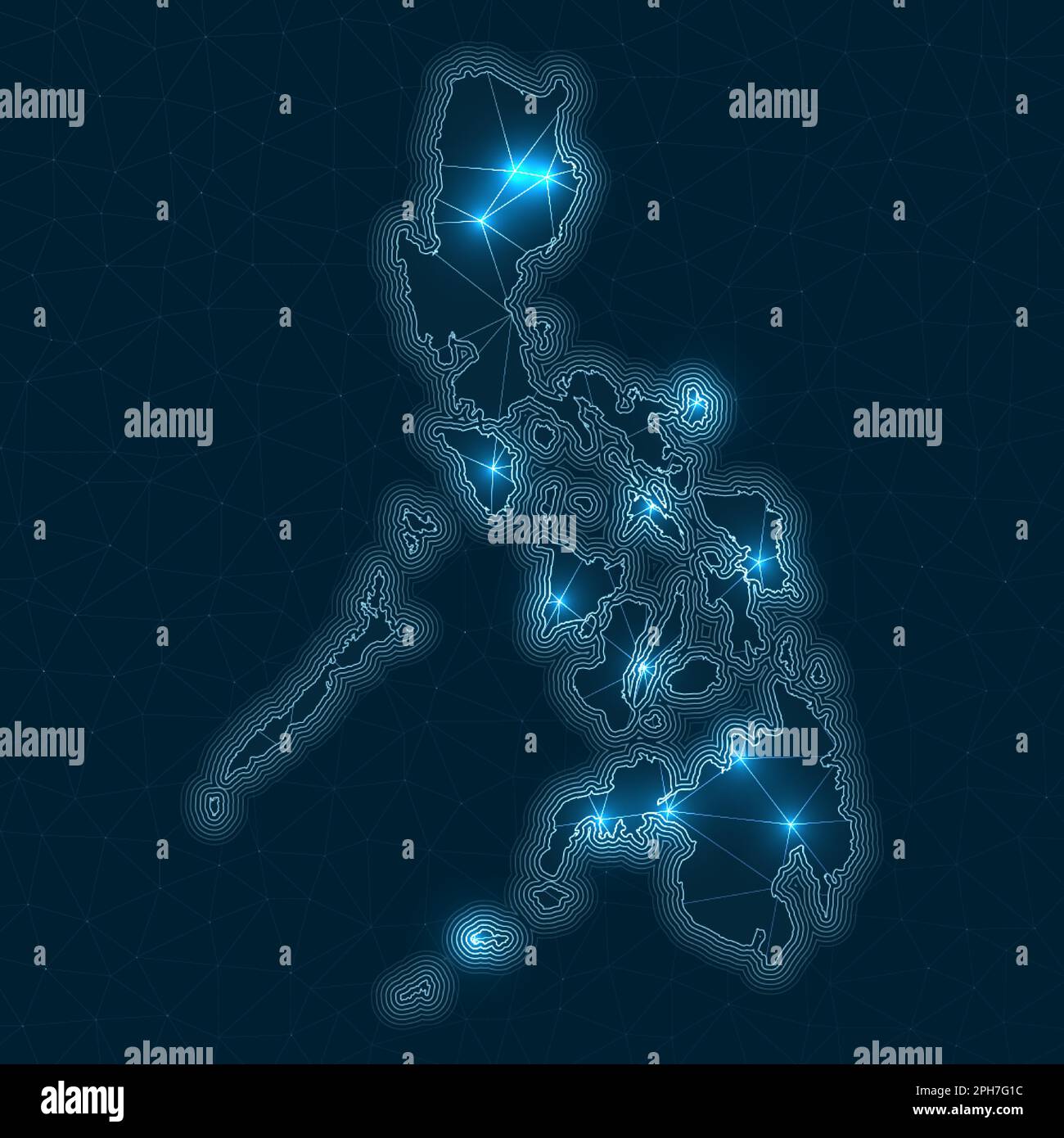 Philippines network map hi-res stock photography and images - Alamy