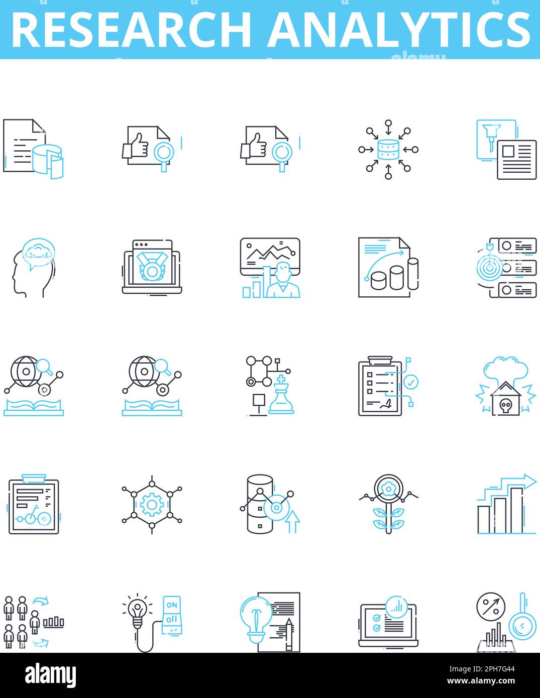 Research analytics vector line icons set. Analytics, Research, Data ...