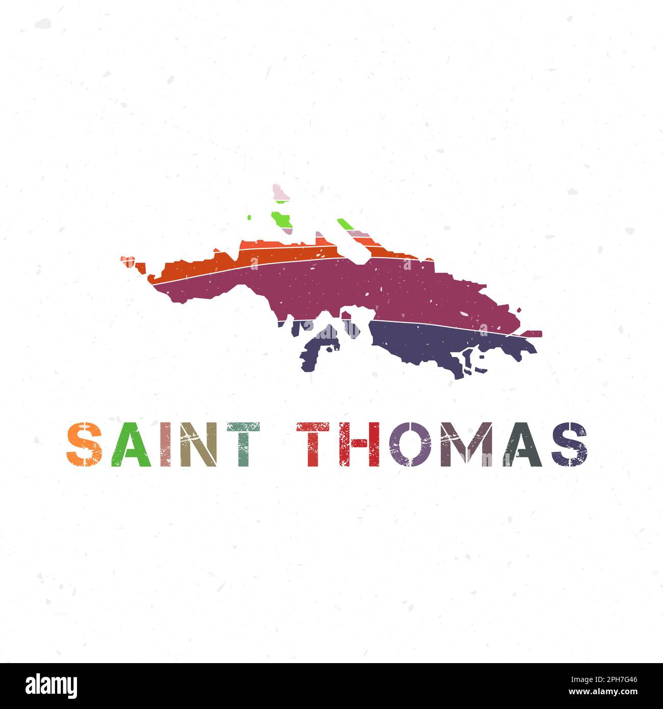 Saint Thomas map design. Shape of the island with beautiful geometric ...