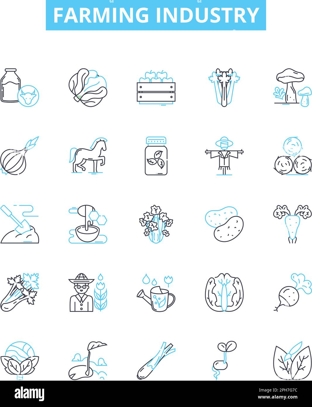 Farming industry vector line icons set. Agriculture, Crops, Livestock ... Farming industry vector line icons set. Agriculture, Crops, Livestock ...